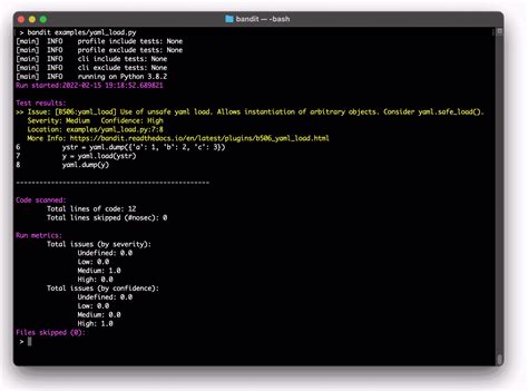 Bandit Security Scanner For Python