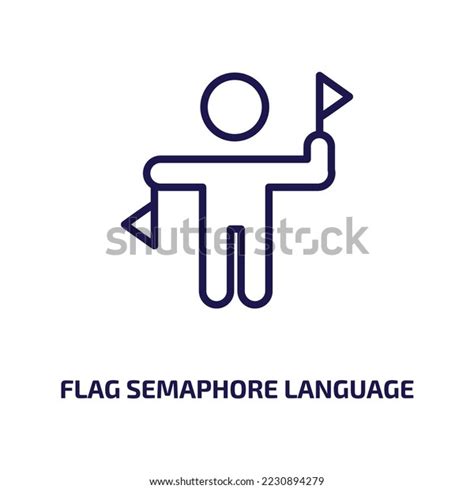 Flag Semaphore Language Icon People Collection Stock Vector Royalty