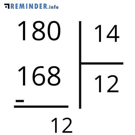180 Divided By 14 With Remainder