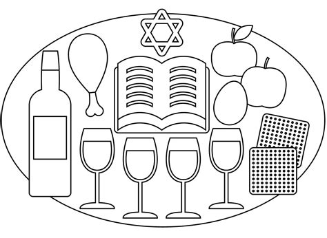 Simple Passover Coloring Page Download Print Or Color Online For Free