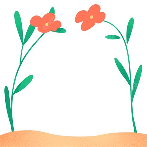 Flower Branch Border Spray Land Pattern Decoration Design PNG Transparent Clipart Image And