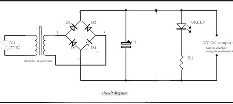 ac to dc voltage converting device using the step down transforme