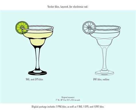 Margarita Svg Margarita Glass Svg Lemon Slice Svg Cocktail Png Lime