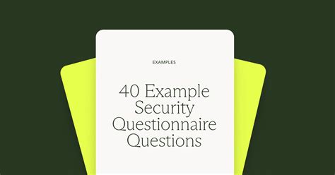Security Questionnaire 40 Example Questions Hypercomply Blog