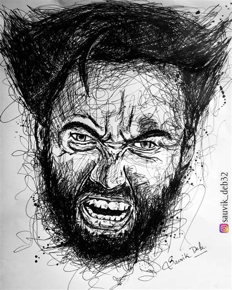 Scribble Art Of Wolverine