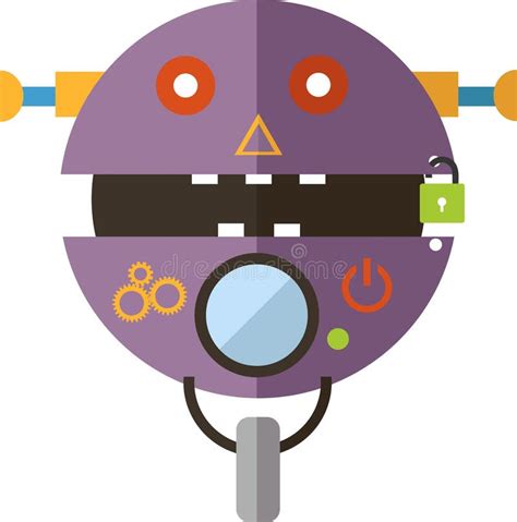 Automated Robot Machine Vector Icon Isolated On White Stock Vector Illustration Of Electronic