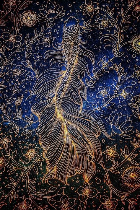 Easy To Draw Canvas Painting Hand Painted Acrylic Canvas Art Inspiration Koi Art Art Painting