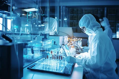 Premium AI Image Modern Viruses Research Lab