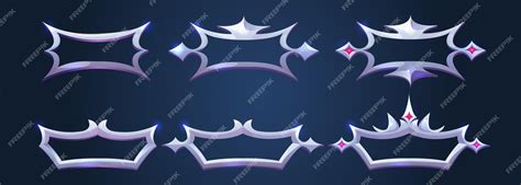 중세 Ui 게임 프레임 금속 경계 버튼 무료 벡터