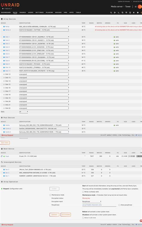 Missing Array Configuration General Support Unraid