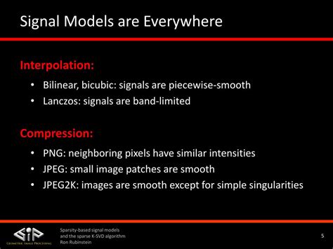 Ppt Sparsity Based Signal Models And The Sparse K Svd Algorithm
