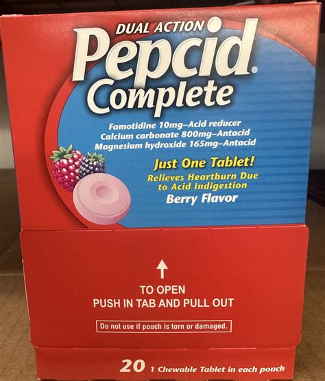 Pepcid Complete Berry Flavor [20 1chewable Tablet Pouch] Jerusalem Wholesale