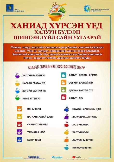 Нийгмийн эрүүл мэндийн үндэсний төв 👉Ханиад хүрсэн үед халуун бүлээн шингэн зүйл сайн уугаарай