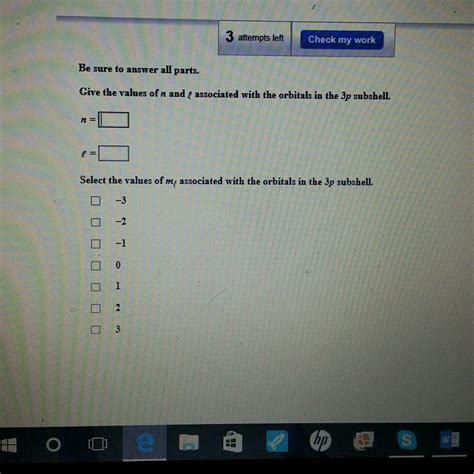 Solved Give The Values Of N And L Associated With The Chegg Com