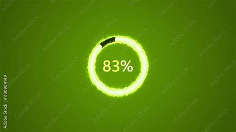 Glowing Circular Loading Progress Bar Animation At 100 On Fiery