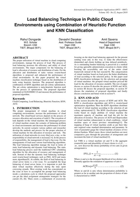 Pdf Load Balancing Technique In Public Cloud Environments Using
