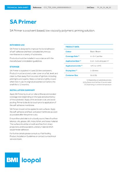 Icopal Sa Primer Technical Data Sheet Nbs Source