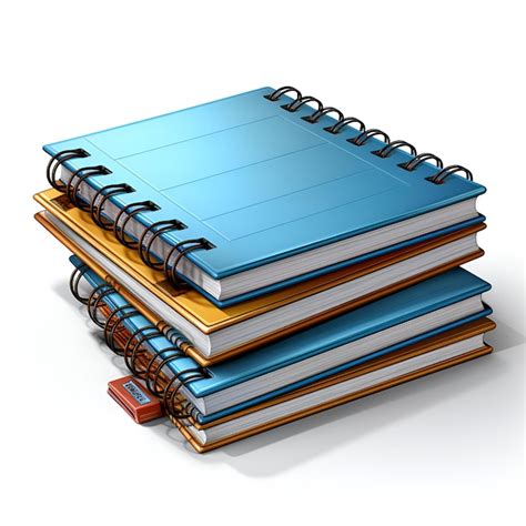 Premium Photo Stack Of Colorful Notebooks Isolated On White