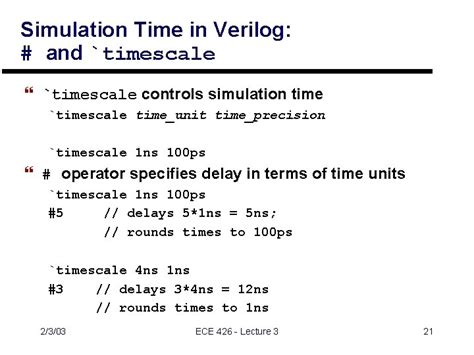 Ece 426 Vlsi System Design Lecture 3 Verilog