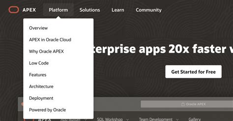 Implement Top Menu Like Https Apex Oracle Com En Oracle Forums