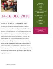 Wk 2 Assignment English Parenting Flyer Docx 14 16 DEC 2018 TIS THE SEASON FOR PARENTING