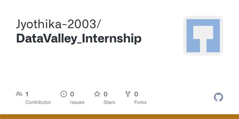 Github Jyothika 2003datavalleyinternship