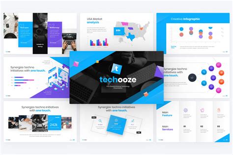 Techooze Startup Technology PowerPoint Template By BrandEarth TheHungryJPEG