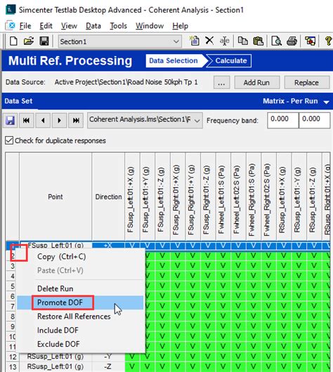 how to perform a coherence analysis for road noise