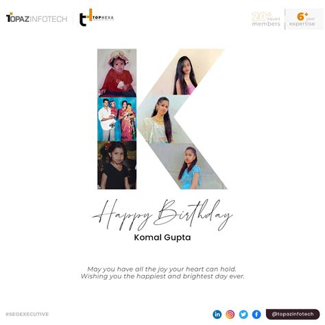 Wish You Happy Birthday Komal Gupta Topazinfotech