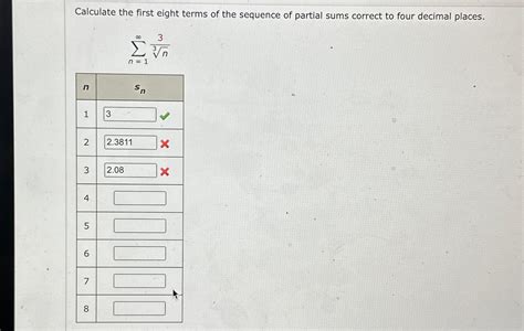 Solved Calculate The First Eight Terms Of The Sequence Of