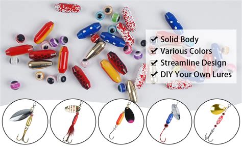 Fishing Spinner Lure Bodies Kit 50pcs Fishing Sinker Weights Brass