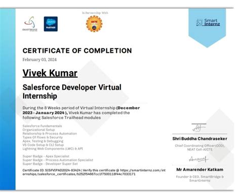 Vivek Kumar On Linkedin Salesforce Smartinternz