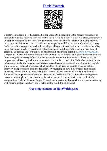 Essay Thesis Example Pdf