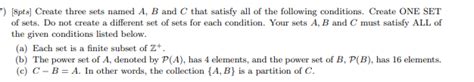Solved 8pts Create Three Sets Named A B And C That