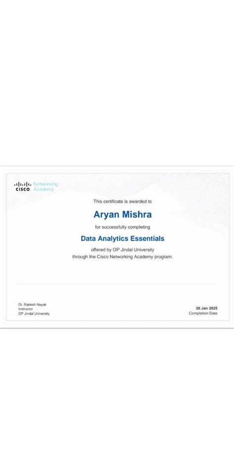Dataanalytics Ciscocertified Learningandgrowing Careerdevelopment Aryan Mishra
