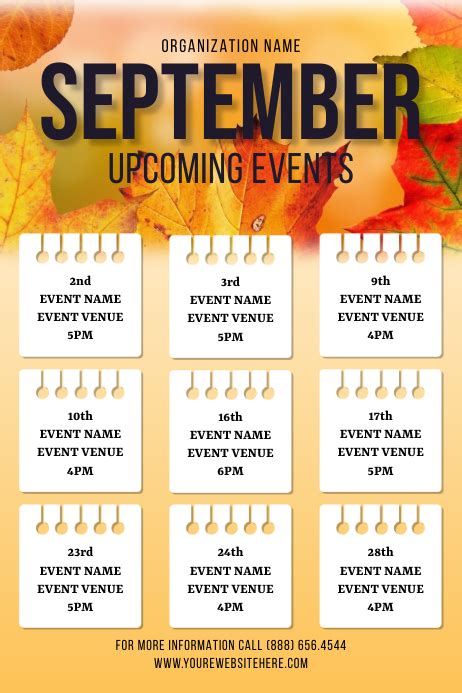 September Fall Upcoming Event Flyer Template Postermywall