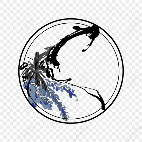 이상한 꽃 일러스트과 물 잉크 일러스트 테두리꽃들등나무 Png 일러스트 무료 다운로드 Lovepik