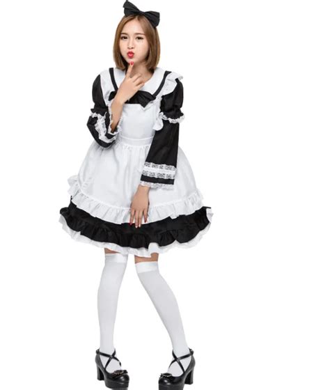 New Sexy Sweet Gothic Lolita Dress French Maid Costume Anime Cosplay
