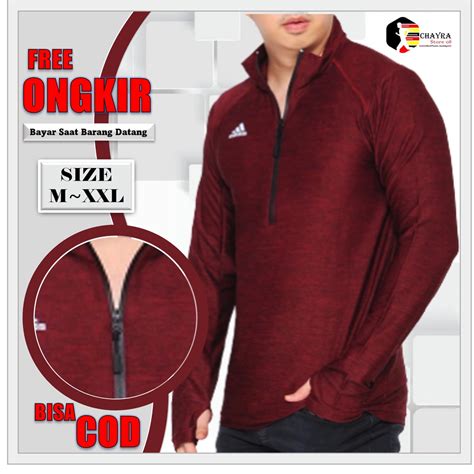 Jual Baju Kaos Olahraga Pria Joging Dry Fit Kerah Training Cowok Olah Raga Gowes Golf Fitness