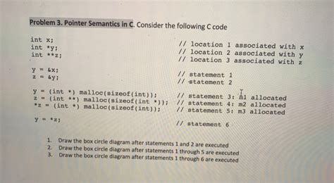 Solved Problem 3 Pointer Semantics In C Consider The Chegg