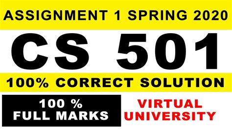 Cs501 Assignment No 1 Solution Spring 2020 Virtual University Youtube