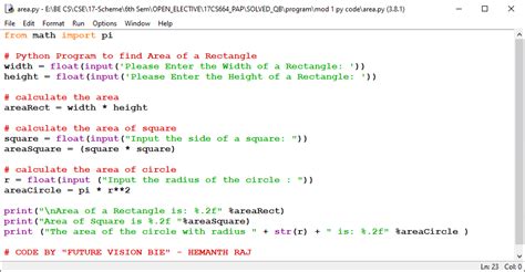 Answer Script 17cs664 Python Application Programming