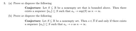 solved 3 a prove or disprove the following conjecture