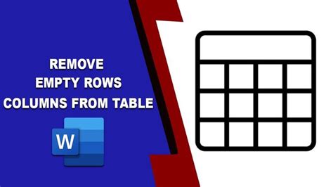 How To Remove Empty Rows And Columns From Table In Word