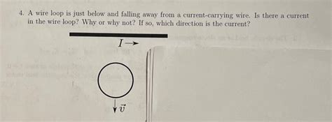 Solved 4 A Wire Loop Is Just Below And Falling Away From A Chegg Com