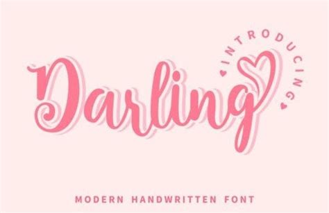 Darling Script Font Modern Font Handwritten Font Personal Display Font Calligraphy Font