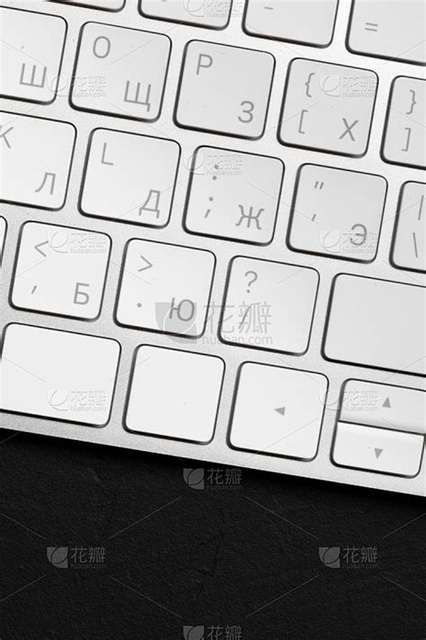 办公室 计算机键盘 桌子 分离着色 黑色背景 室内 白色 空白的 空的 文书工作