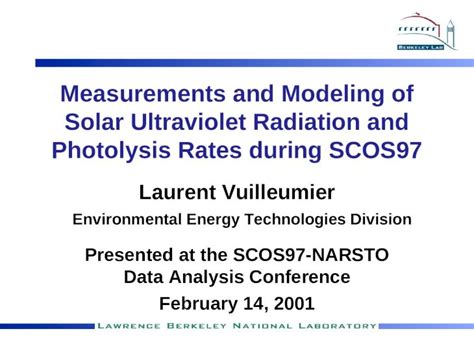 Ppt Measurements And Modeling Of Solar Ultraviolet Radiation And