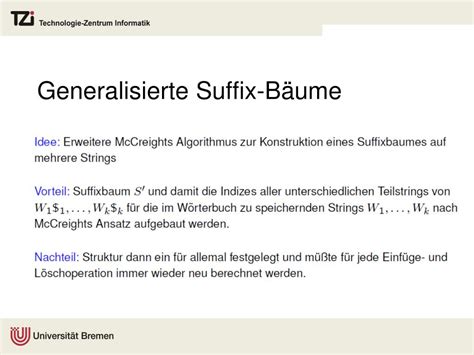 Ppt Algorithm Engineering „suffix Bäume Und Suffix Arrays“ Powerpoint