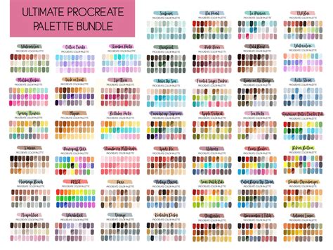 Procreate Color Palette BUNDLE PNG For Color Picking 186 Palettes 5580 Colors IPad Color